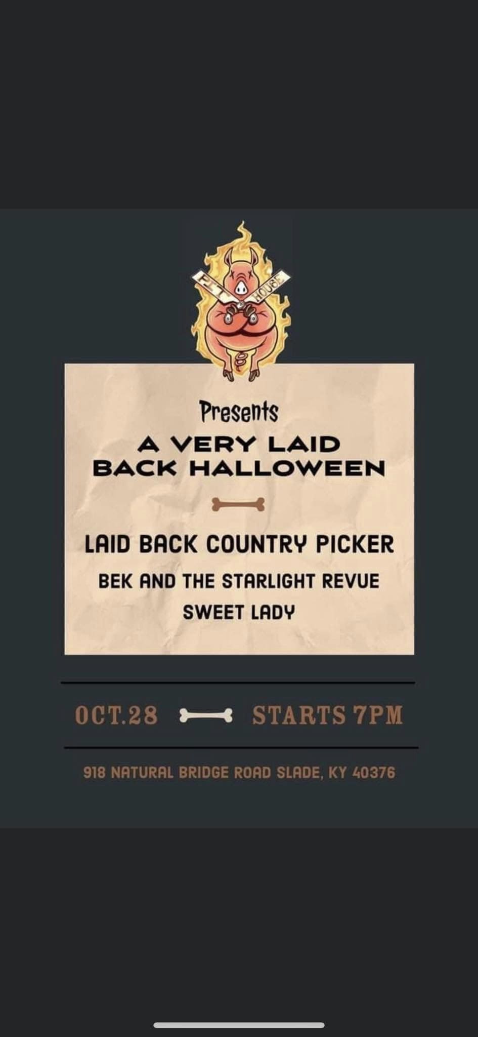 A Very Laid Back Halloween with Laid Back Country Picker at the Pit ...