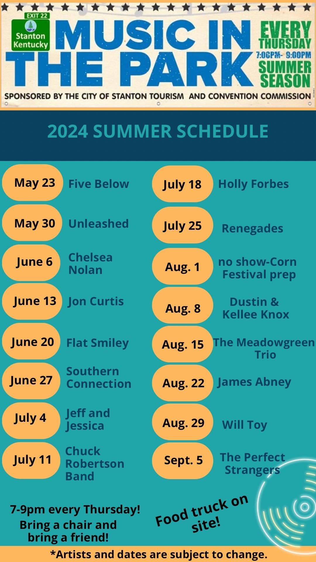 Music in the Park – Free Live Music at Stanton City Park – Every Thursday! | Powell County Tourism