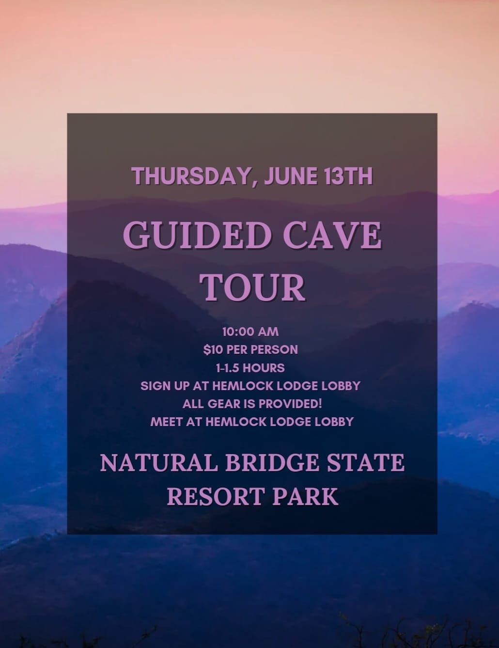 Guided Cave Tour at Natural Bridge State Resort park | Powell County ...